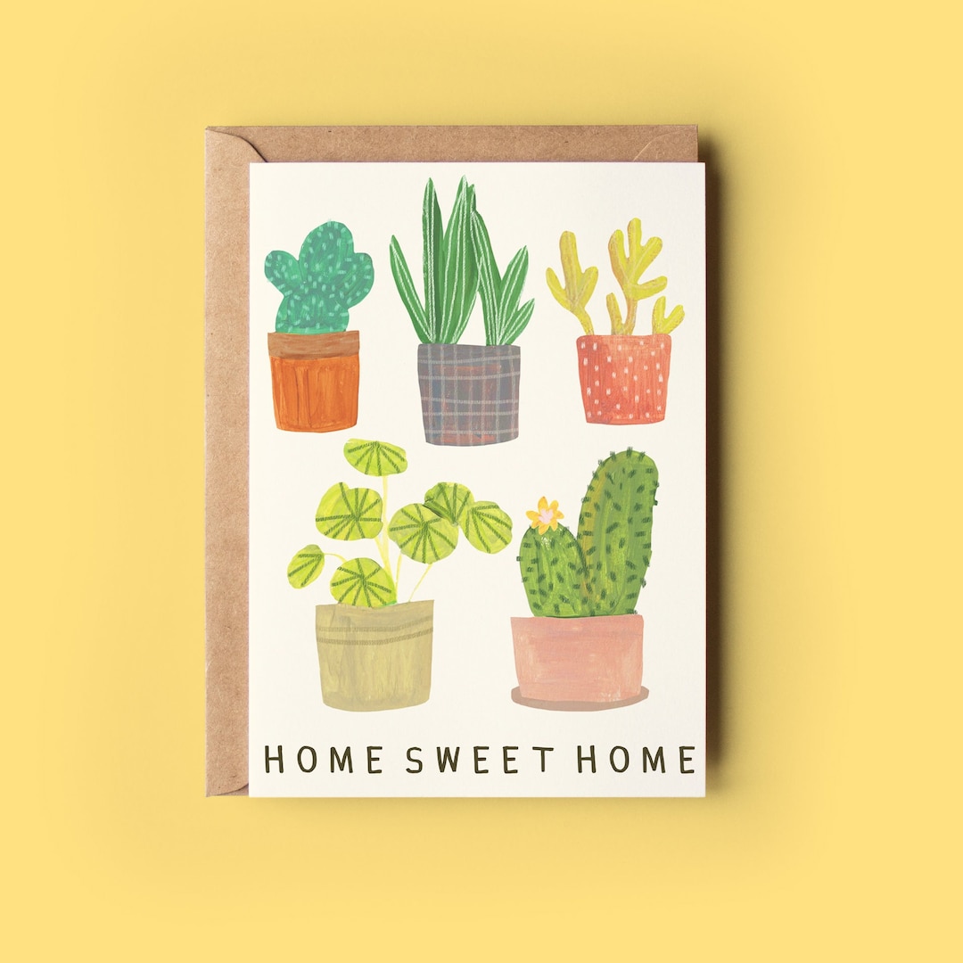 Home Houseplants Card | New Home House Place Congrats Congratulations ...