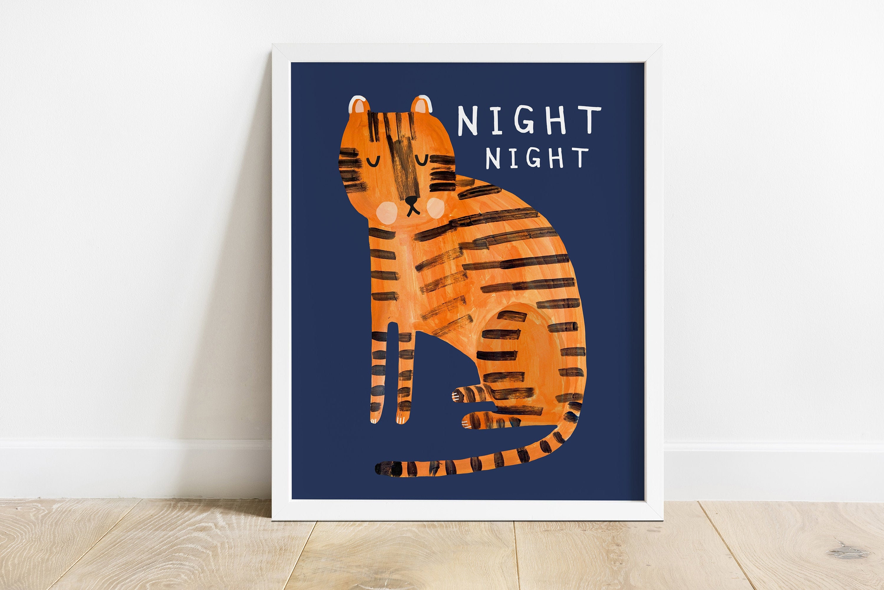Night Night Tiger Print Bedtime Sleep A4 A3 A2 Wall Art - Etsy