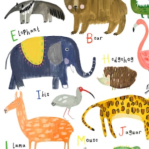 Abc Alphabet Animal Print | Nursery Décor Educational A - Z Poster Kids ...