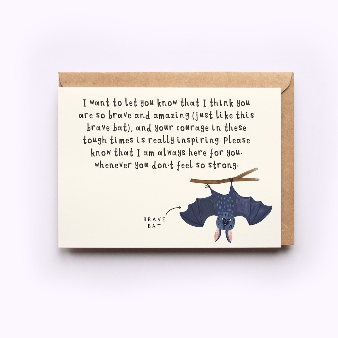 Brave Bat Card | Just to Say Well Done Love You Bestie Friend Cute ...