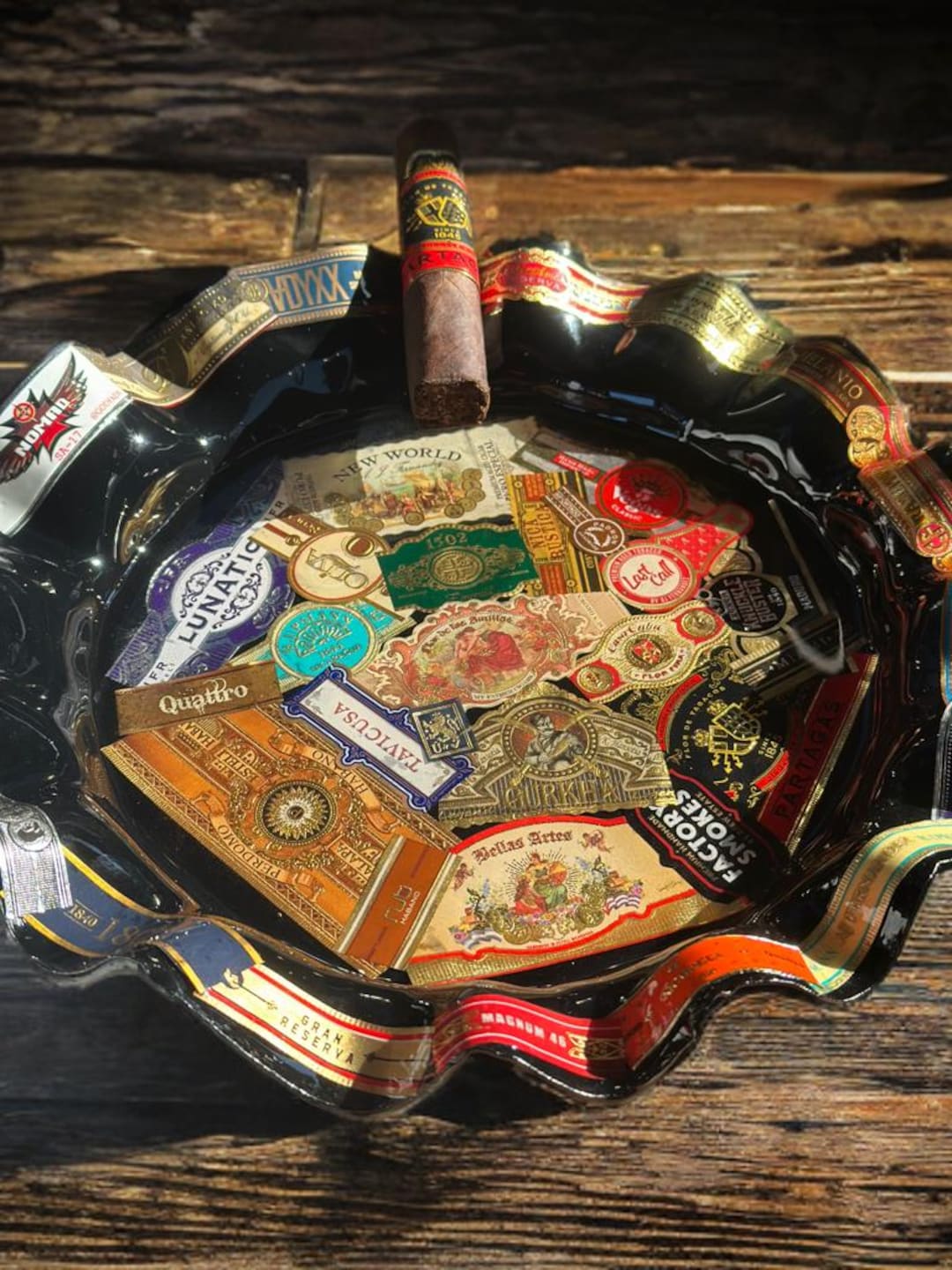 Unique Revibed Vinyl Cigar Ashtray | Special Edition Cigar Band Collage ...