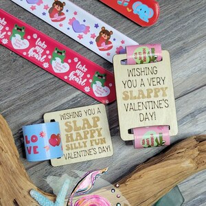 Slap Bracelet Valentine's Day, Non Candy Valentine, Wood Valentine ...
