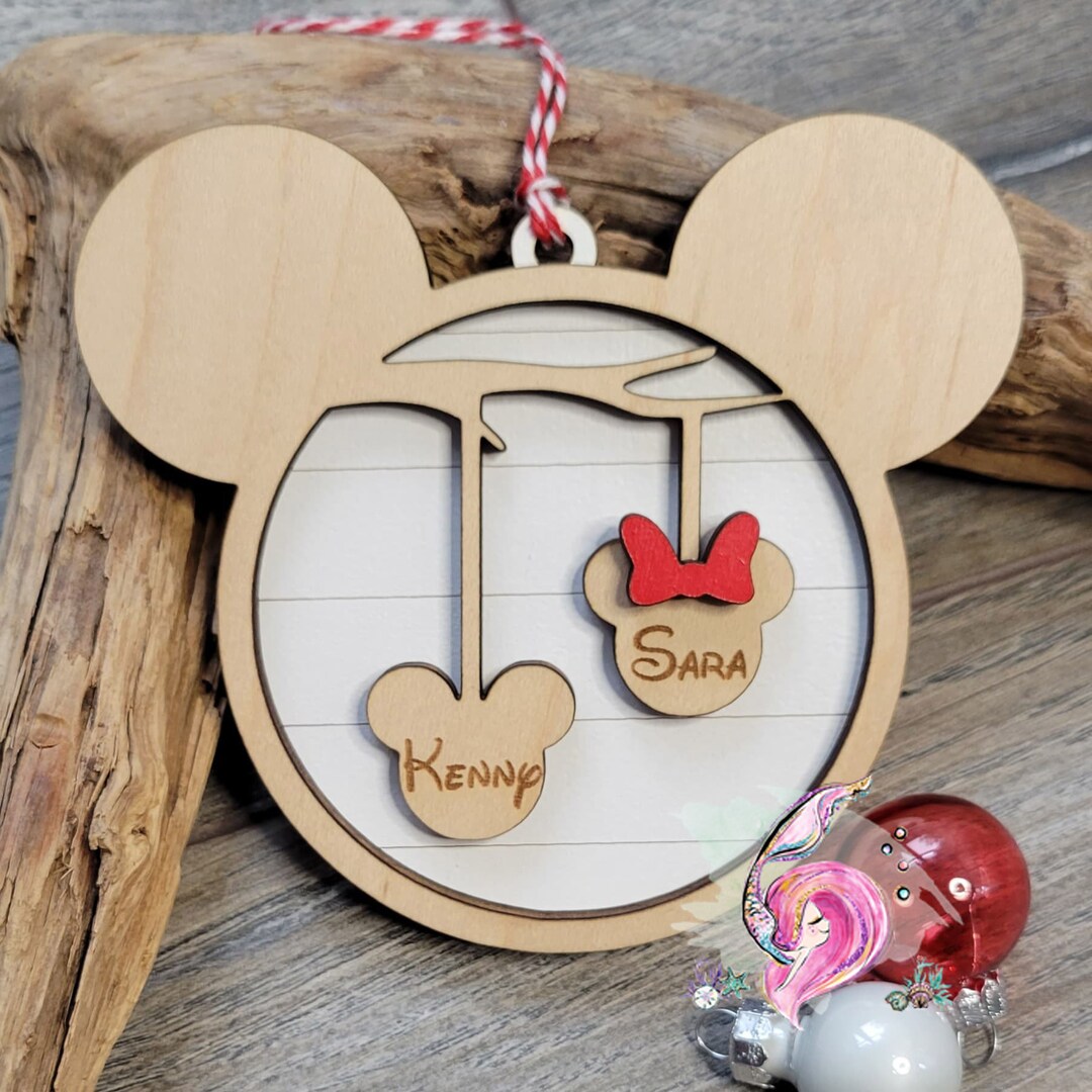Mickey Ornament, Personalized Mouse Ears Ornament, Family Christmas ...