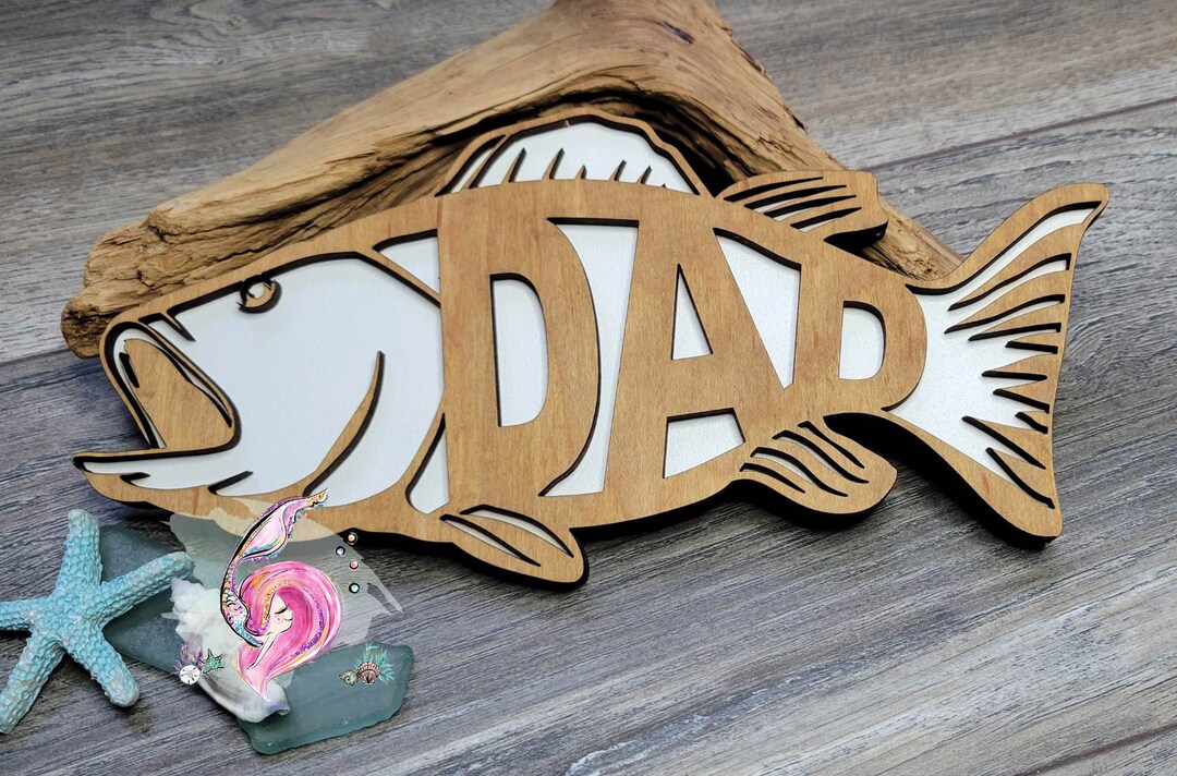 Fish Sign, Dad Fish Sign, Bass Fish, Fathers Day Sign, Dad Fishing Sign ...