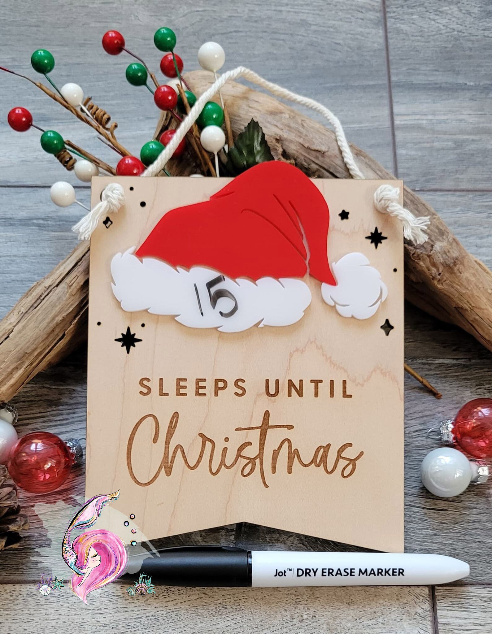 Countdown to Christmas Sign Santa Claus is Coming Christmas - Etsy Canada