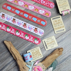 Slap Bracelet Valentine's Day, Non Candy Valentine, Wood Valentine ...