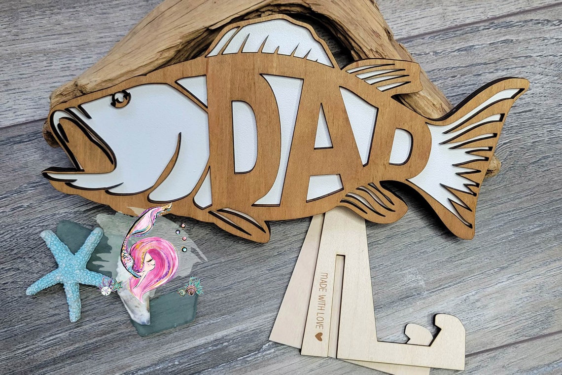 Fish Sign, Dad Fish Sign, Bass Fish, Fathers Day Sign, Dad Fishing Sign ...