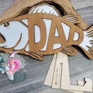 Fish Sign, Dad Fish Sign, Bass Fish, Fathers Day Sign, Dad Fishing Sign ...