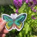 Green Butterfly Sticker, Nature Sticker, Die Cut Sticker, Insect ...