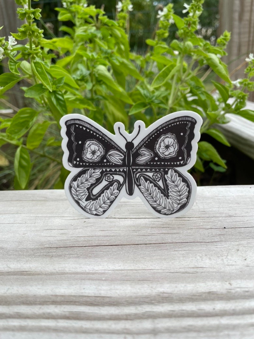 Butterfly Sticker, Waterproof Vinyl Sticker, Nature Sticker, Pen & Ink ...