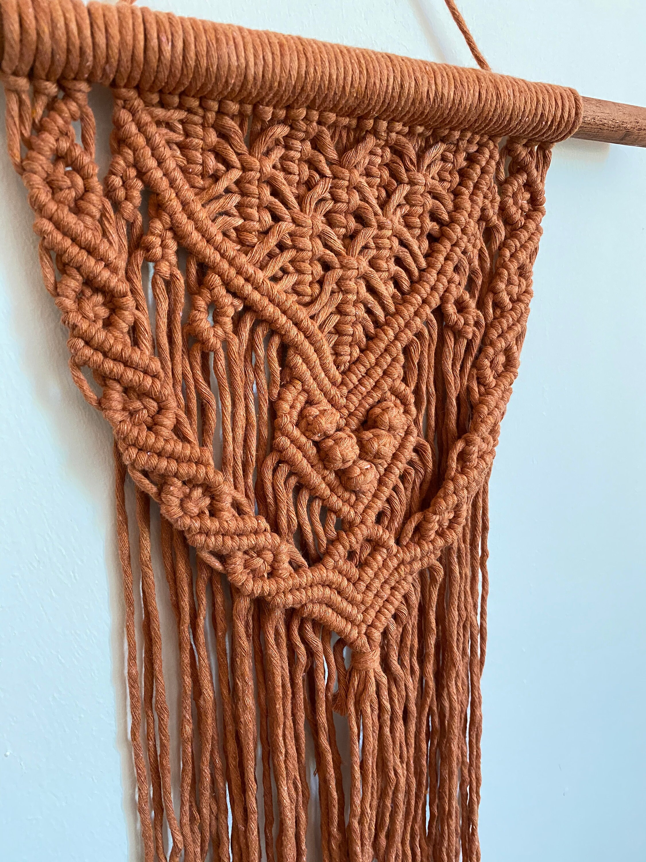 Macrame Pared Colgando Terracota - Etsy España