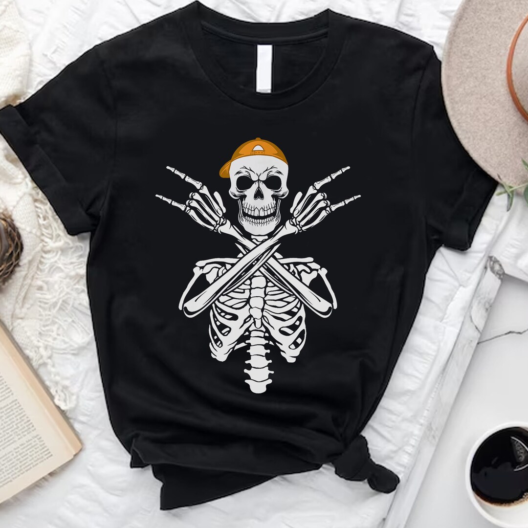 Rocker Skeleton Cap Skater Halloween Hand Rock Men Boys - Etsy