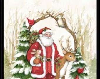 Santa Quilt Panel | Etsy