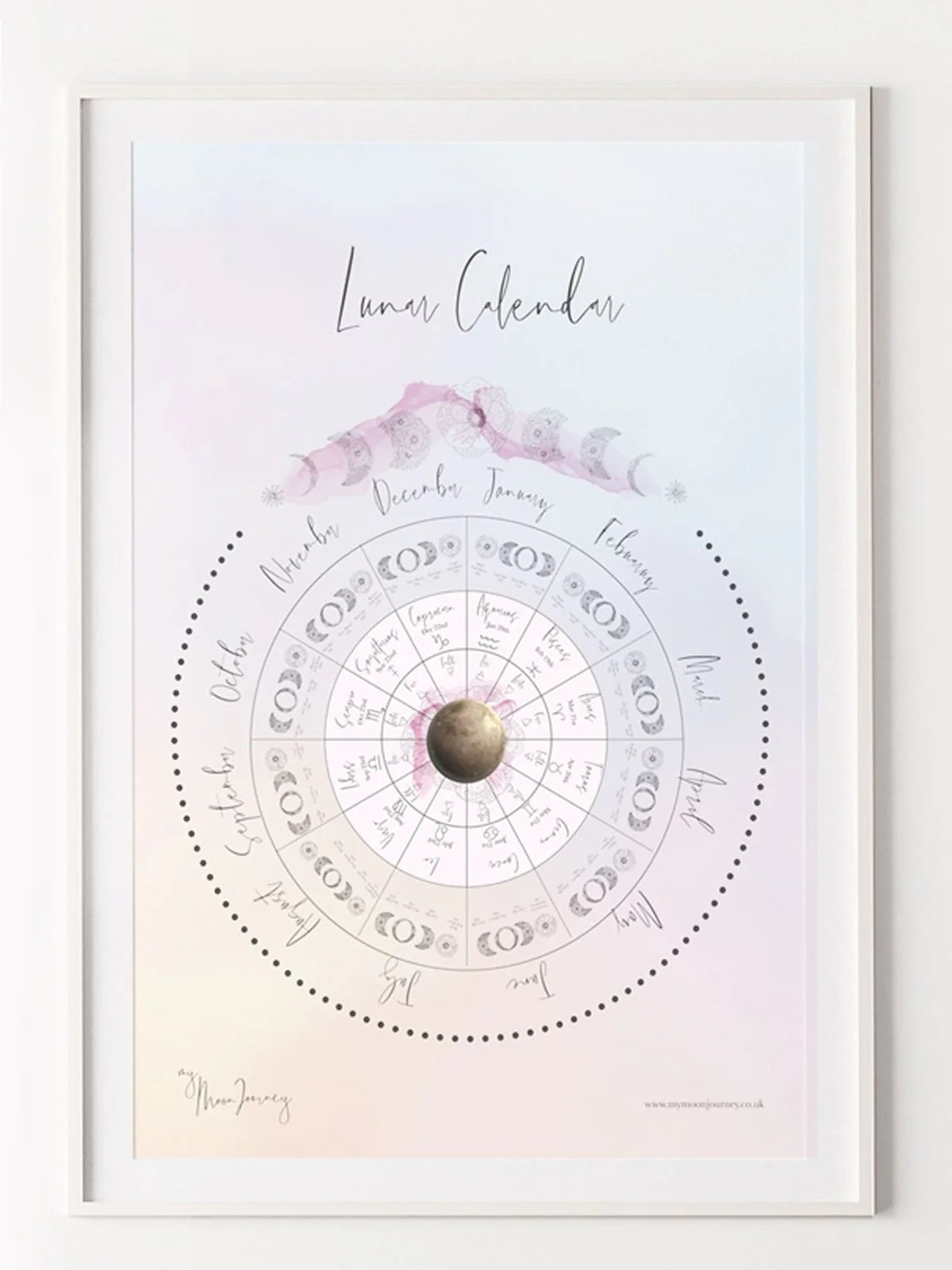 A4 Digital Download 2024 Moon Phases Astrology Elemental Calendar ...