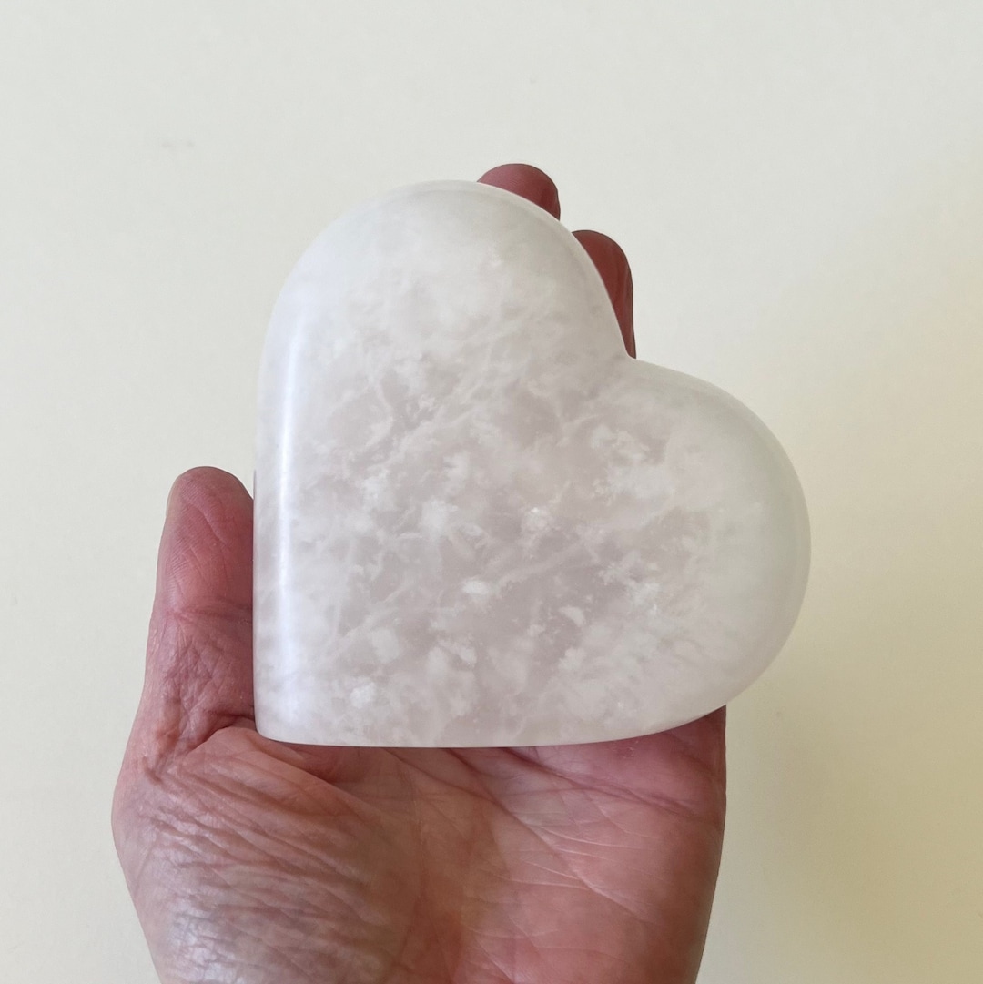 Translucent White Alabaster Standing Heart Sculpture 3 1/4 - Etsy