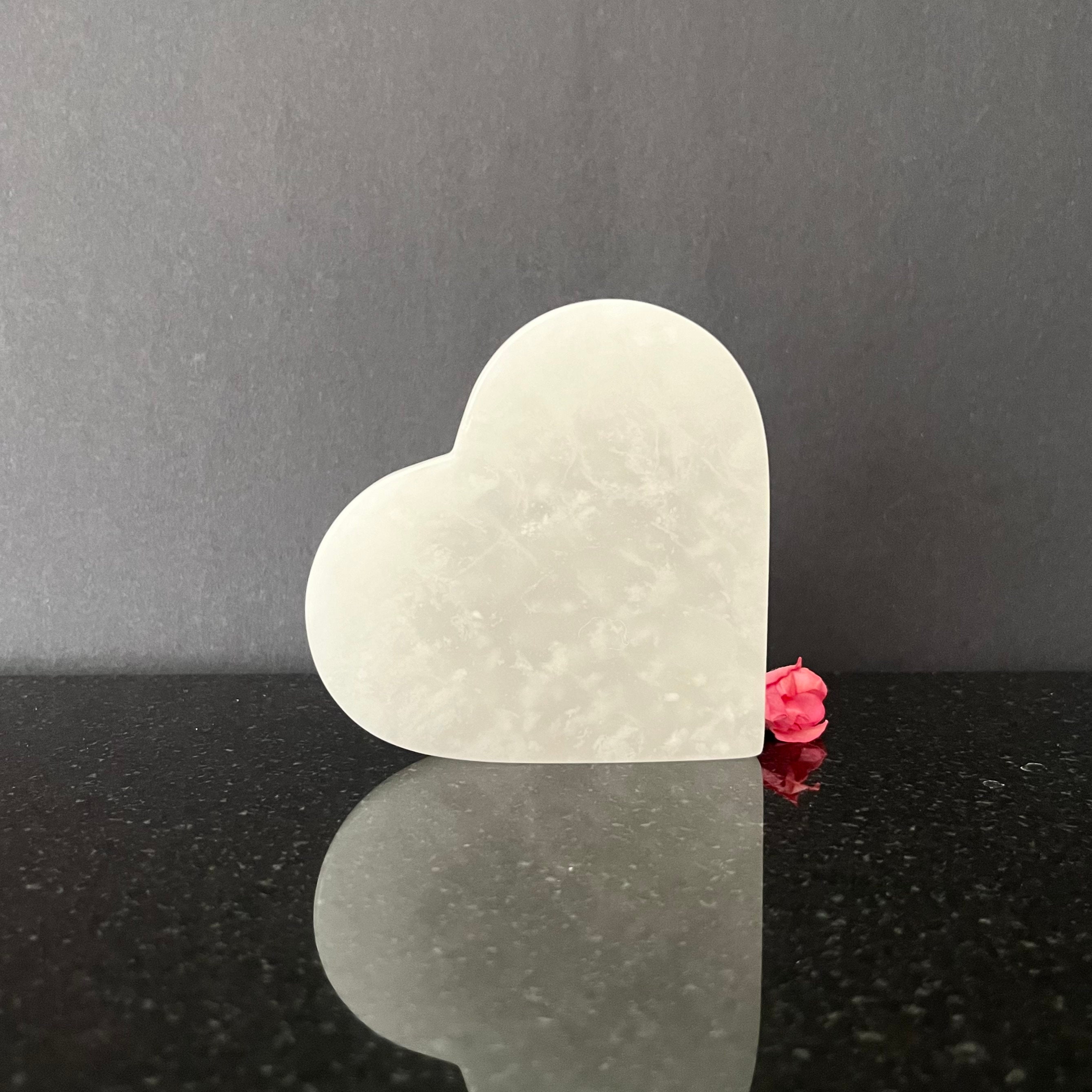Translucent White Alabaster Standing Heart Sculpture 3 1/4 - Etsy