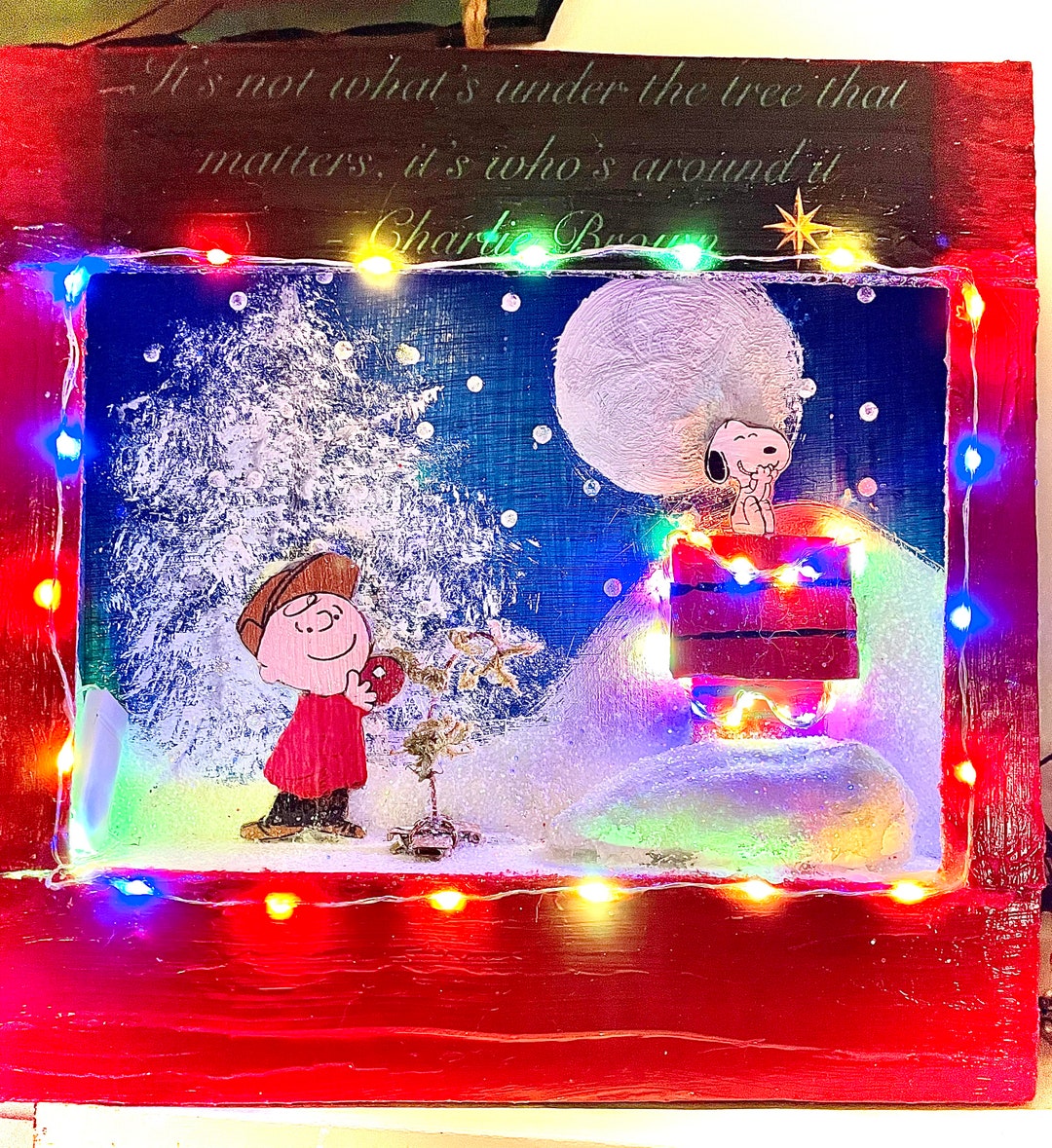 Charlie Brown Snoopy Christmas Shadow Box - Etsy
