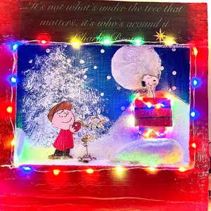 Charlie Brown Snoopy Christmas Shadow Box - Etsy