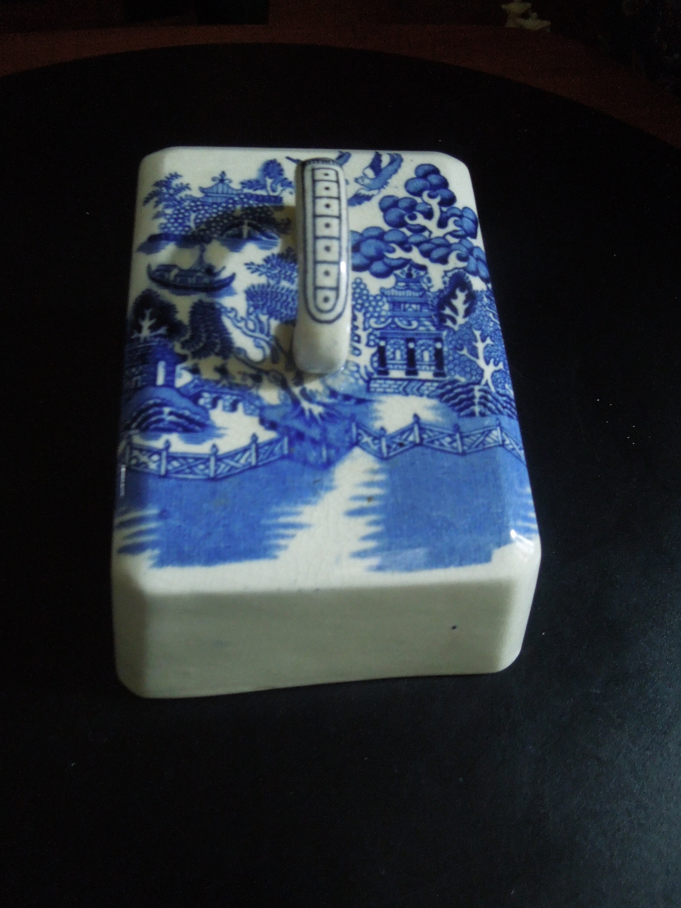 Vintage Blue Willow Cheese / Butter Cover - Etsy