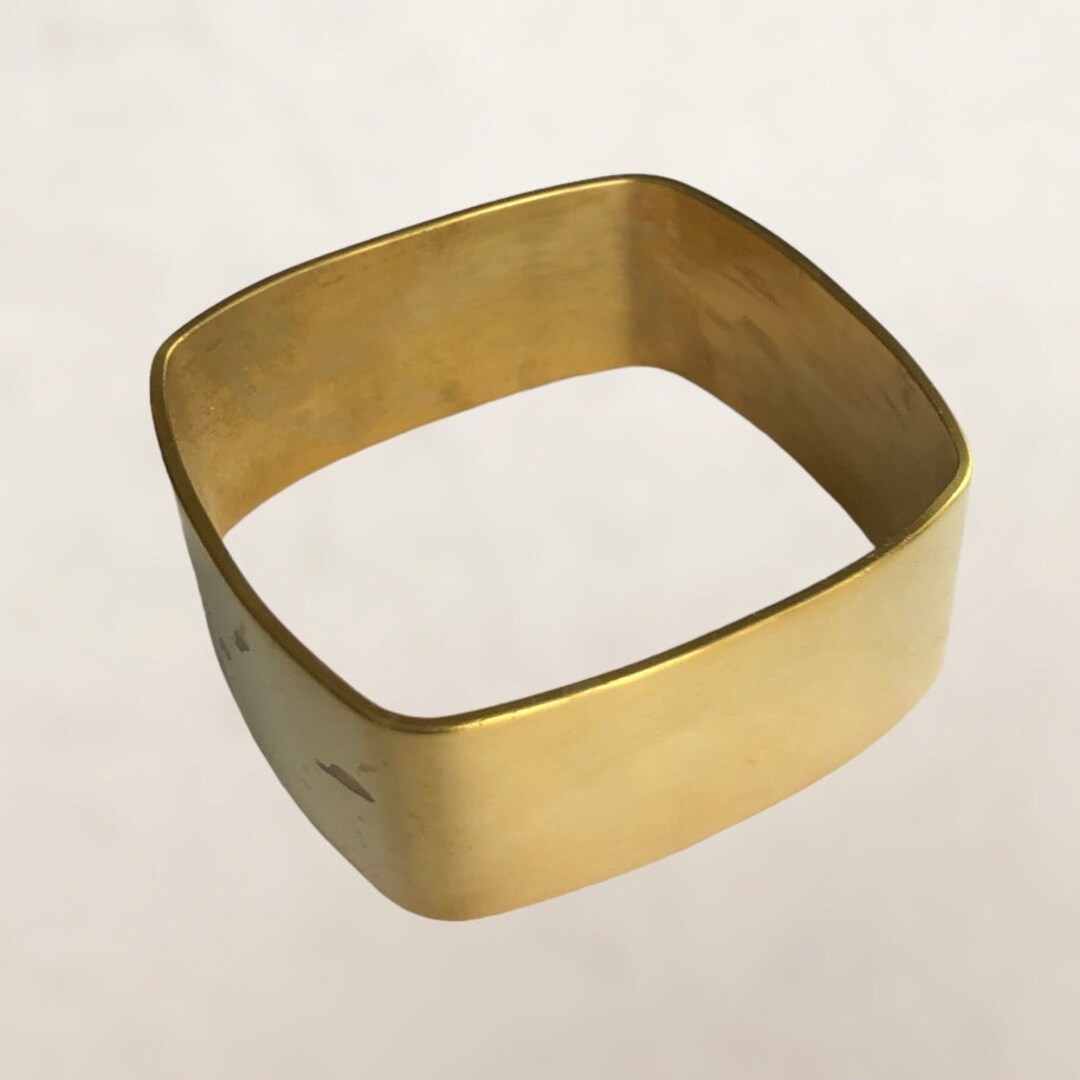 Square Brass Cuff Bracelet Raw Brass Cuff for Patina or Plating Brass ...