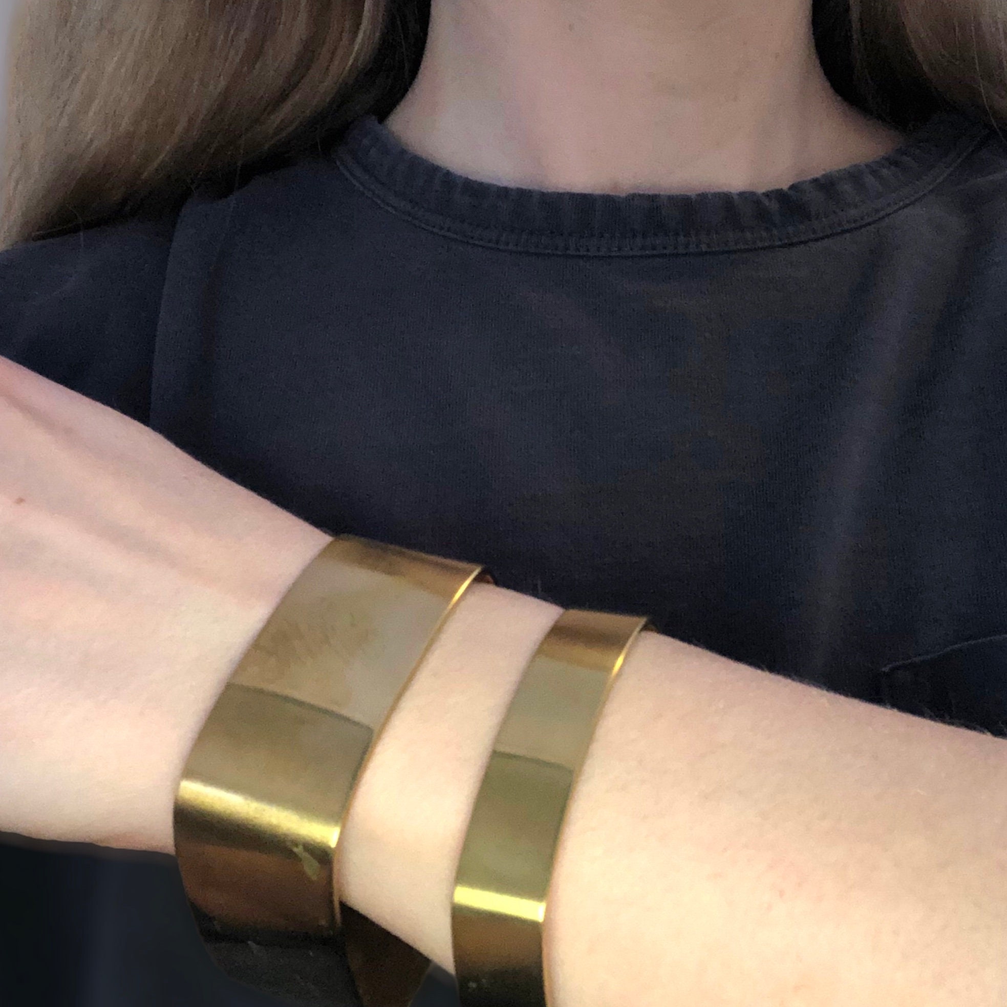 Square Brass Cuff Bracelet Raw Brass Cuff for Patina or Plating Brass ...
