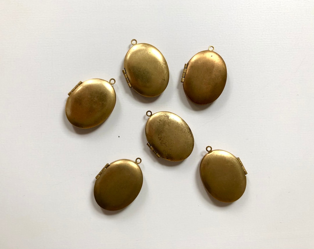 Pack of 6 Brass Oval Lockets - Etsy