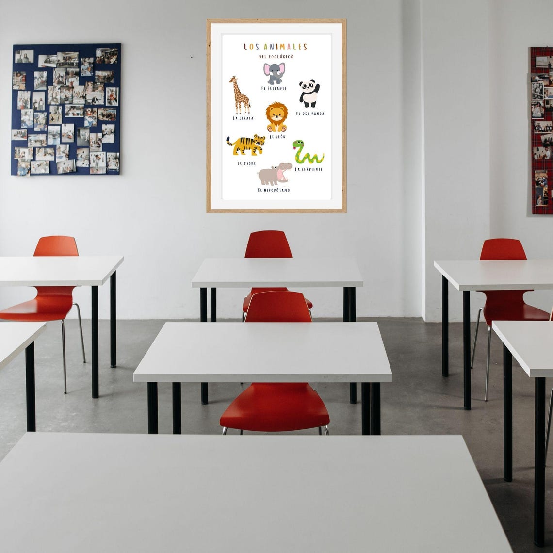 Spanish Zoo Animals Vocabulary Educational Printable Poster - Etsy