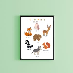 Spanish Animals Bundle Vocabulary Educational Printable Posters - Etsy