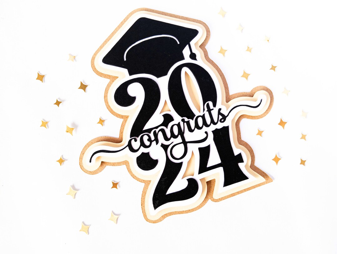 Class of 2024 SVG Cricut Template Senior 2024 Cake Topper Laser Cut ...