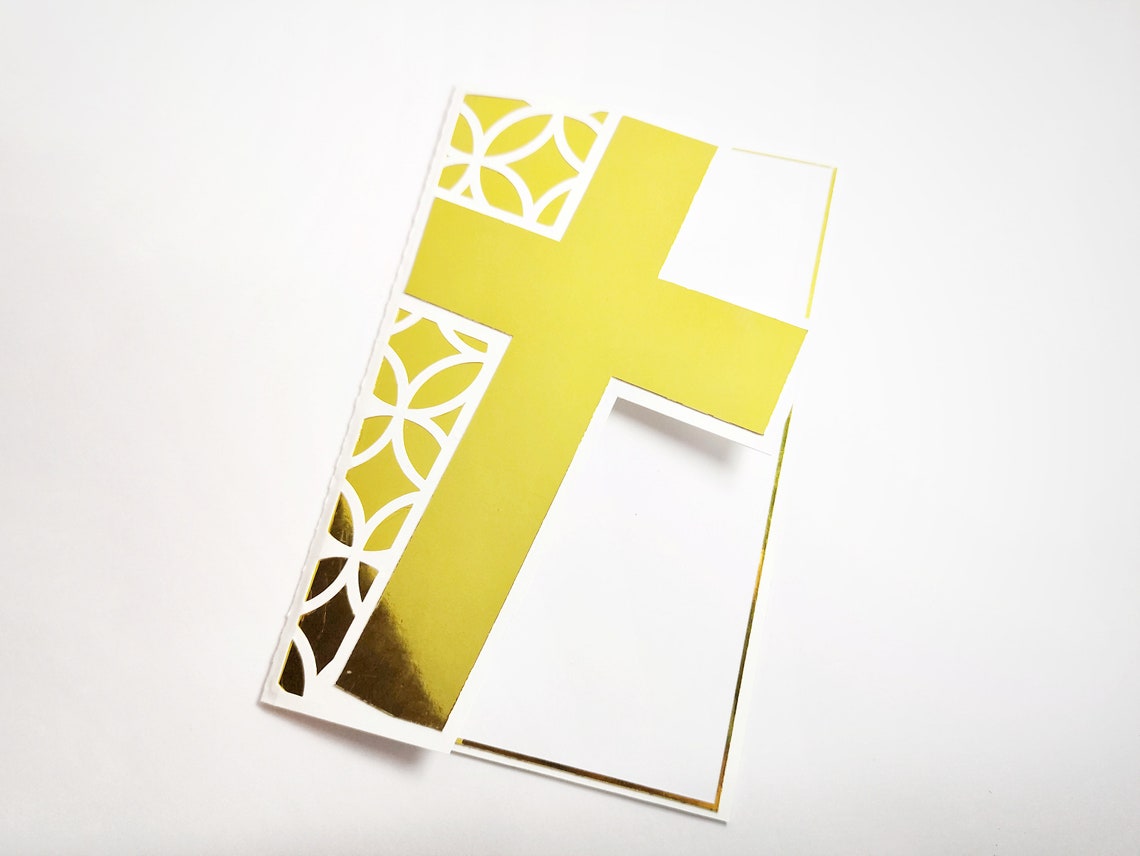 First Communion SVG Card Template Easter Laser Cut File | Etsy