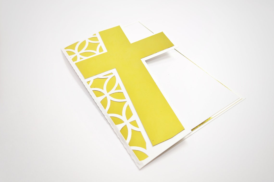 First Communion SVG Card Template Easter Laser Cut File - Etsy