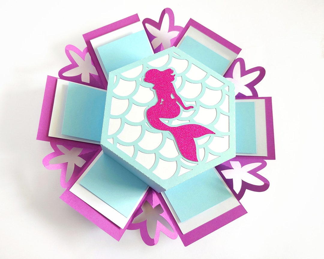 Explosion Box SVG Mermaid Template Summer Laser Cut Under the Sea Theme ...