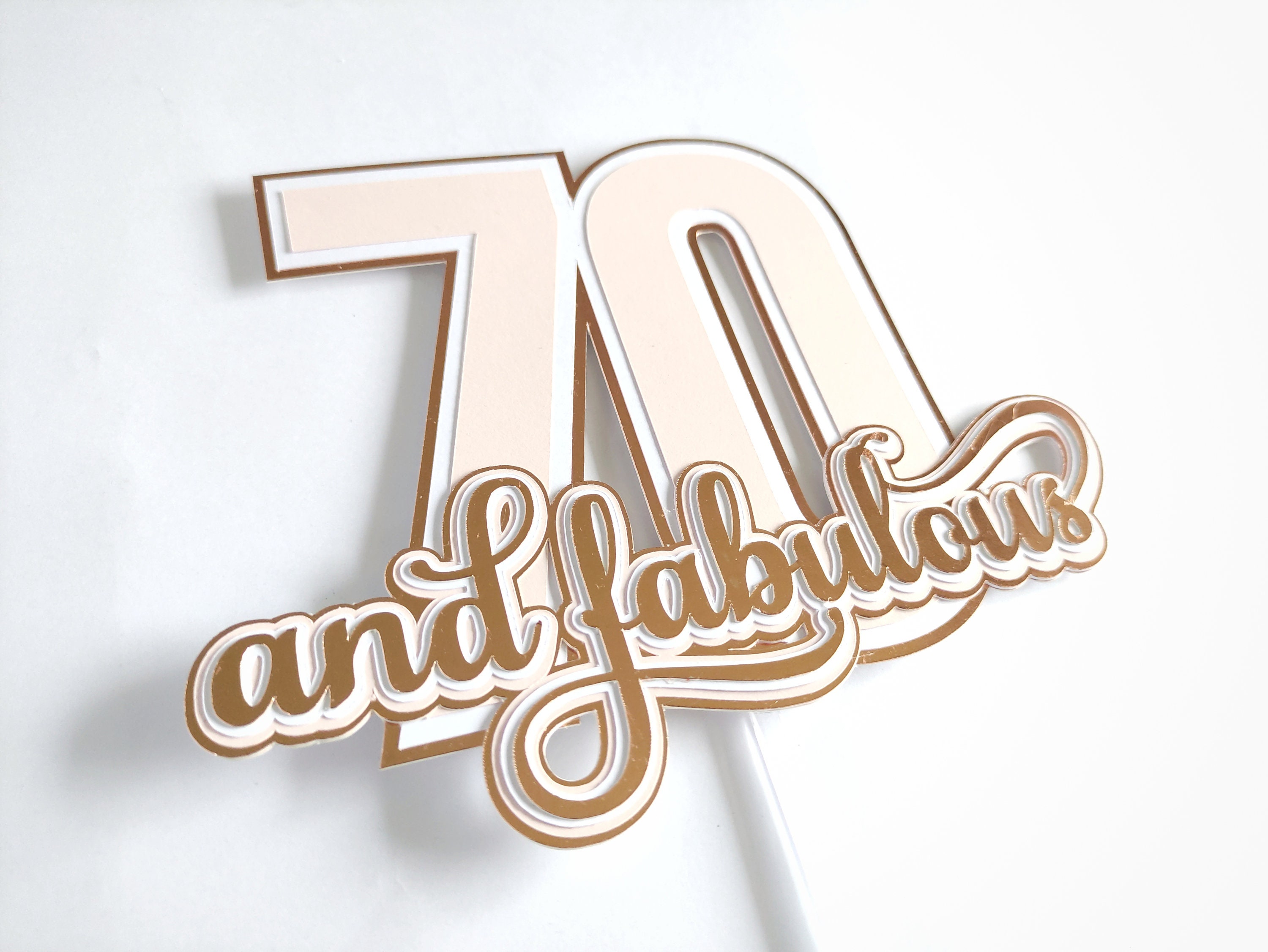 70th Birthday Cake Topper SVG Template Happy Birthday Topper - Etsy