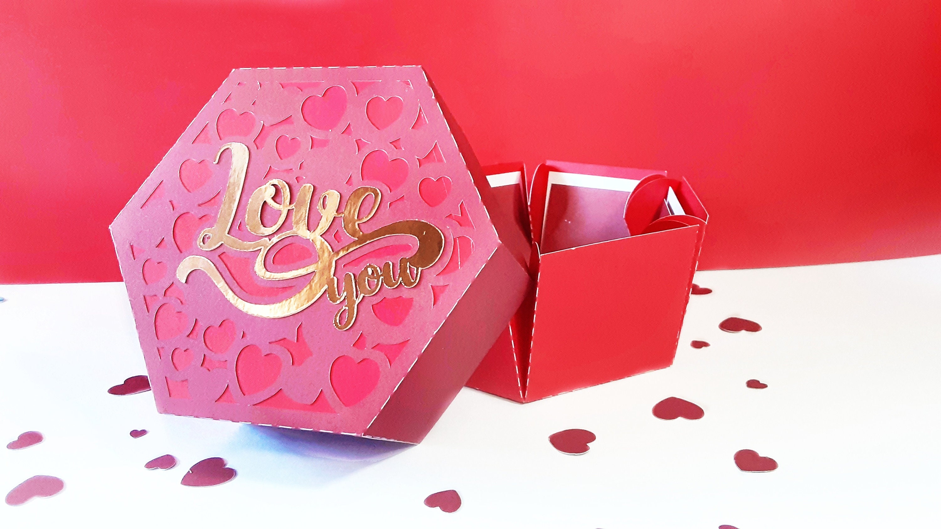 Explosion Box SVG Template Saint Valentine's Day Laser Cut - Etsy