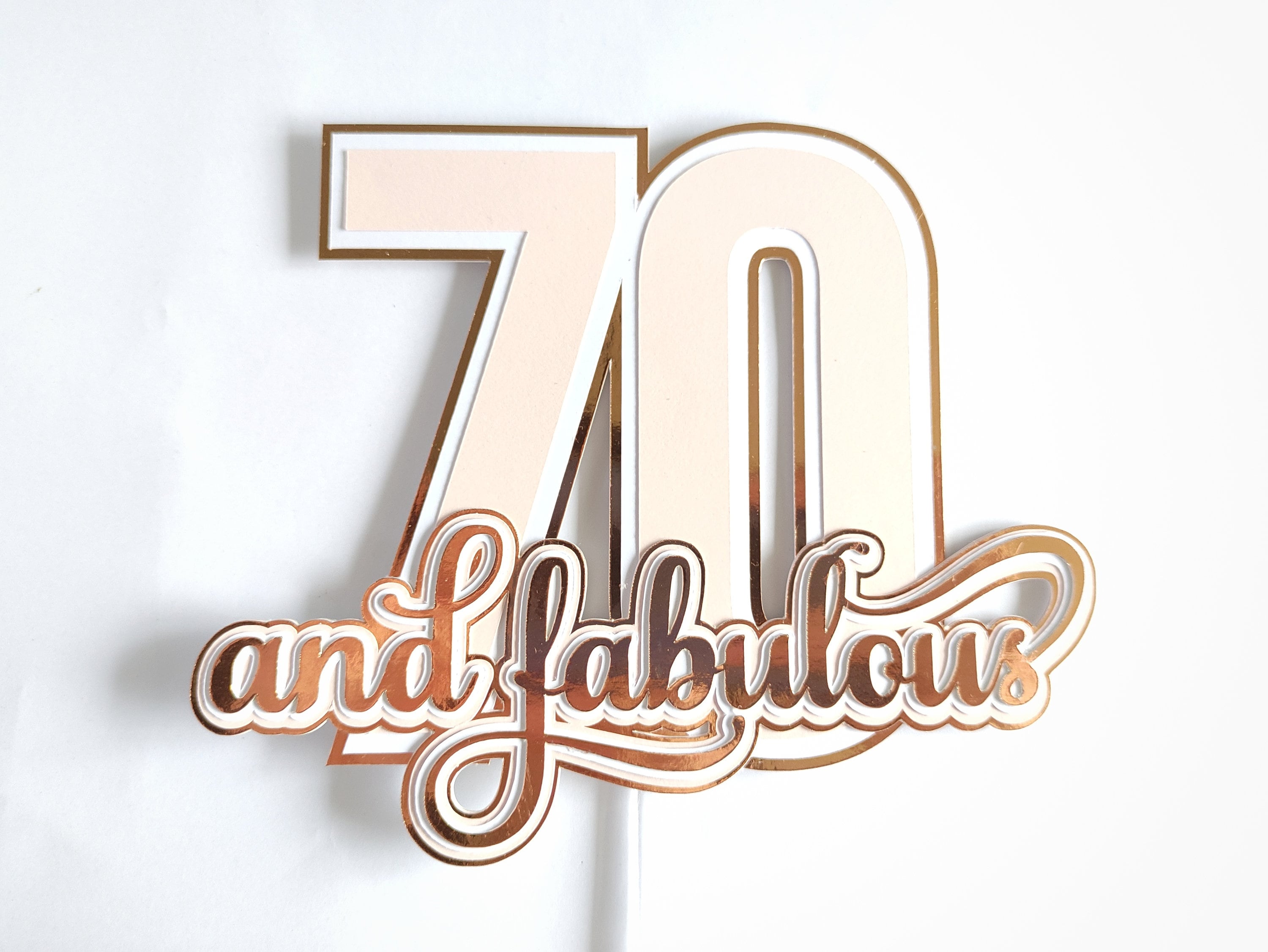 70th Birthday Cake Topper SVG Template Happy Birthday Topper | Etsy