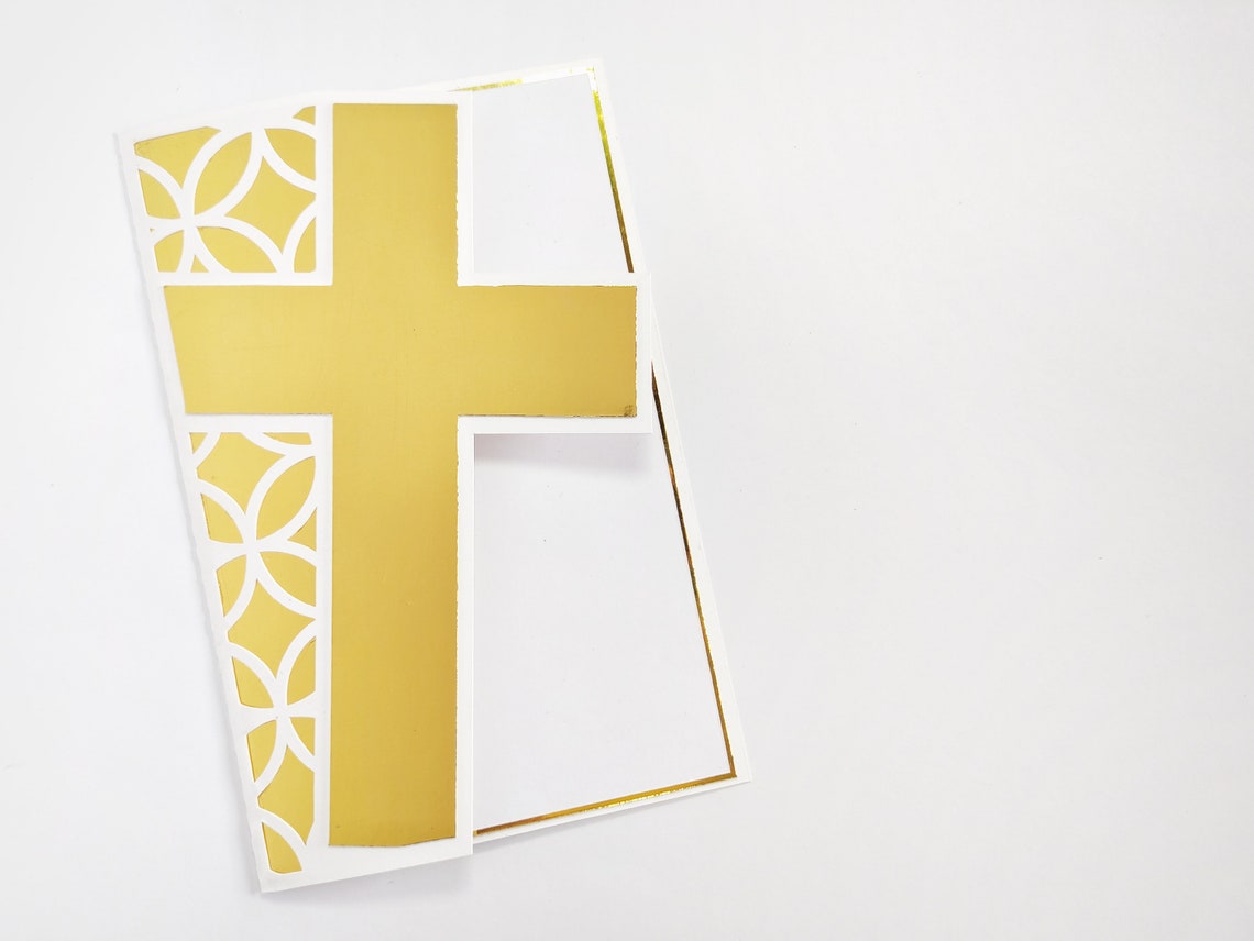 First Communion SVG Card Template Easter Laser Cut File | Etsy