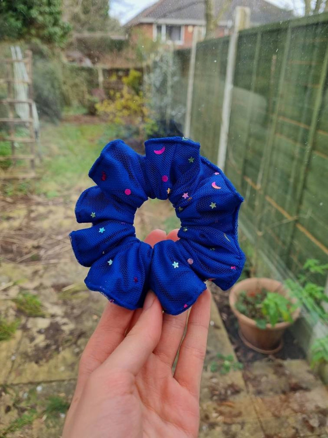 Moon and Stars Scrunchie, Blue Galaxy Scrunchie - Etsy Canada