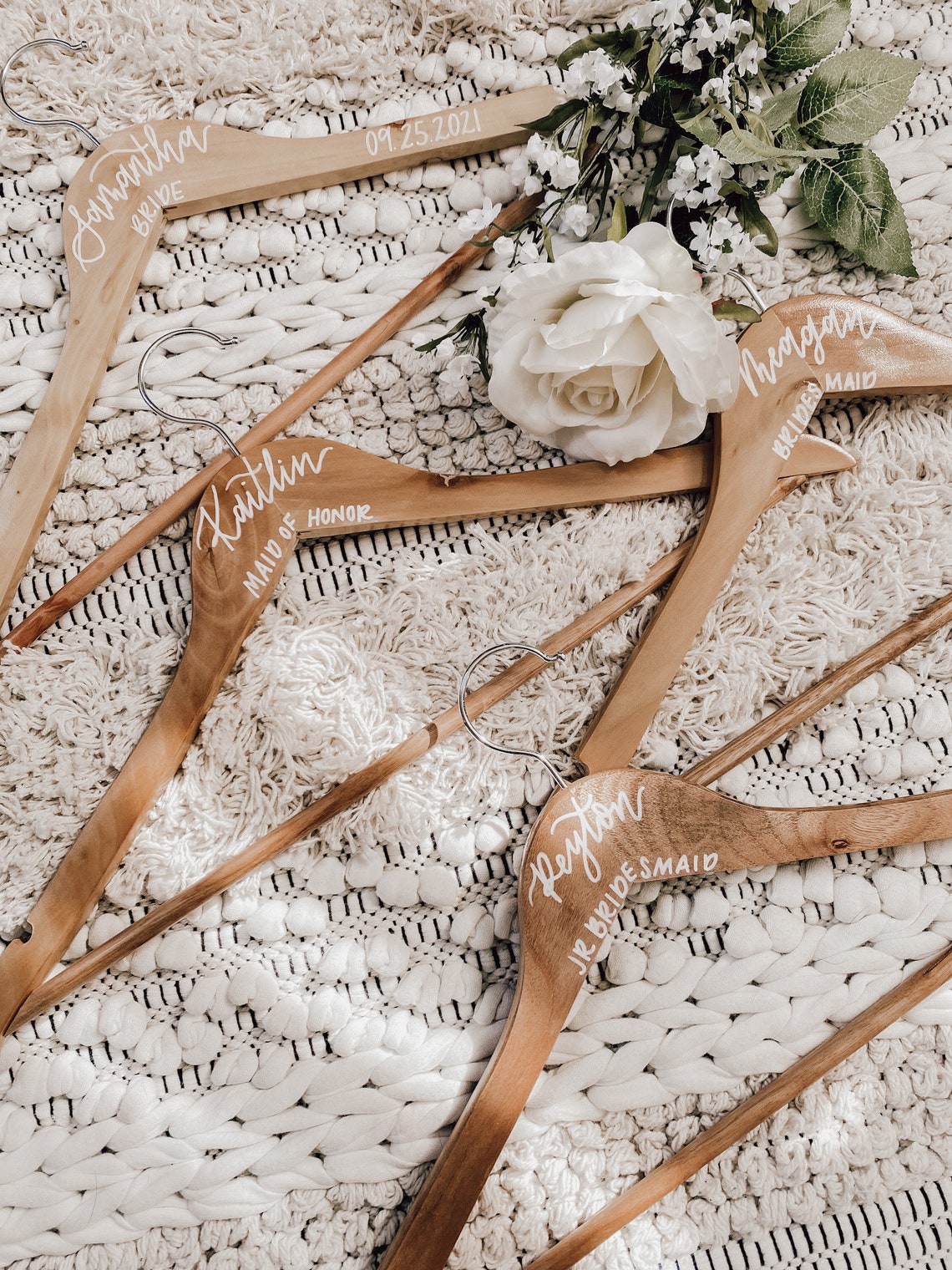 Personalized Bridal & Bridal Party Wooden Hangers - Etsy