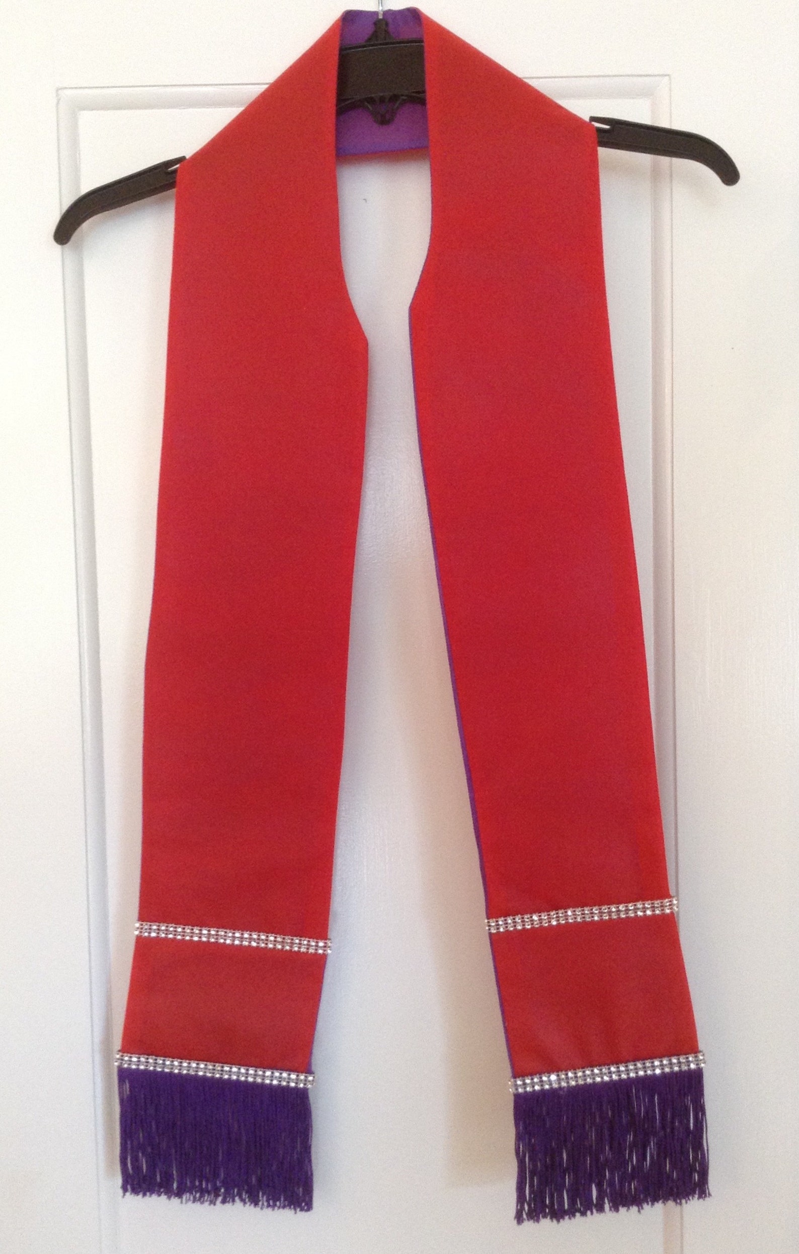 Reversible Red Sash - Custom Fringe/rear Colors - Etsy UK