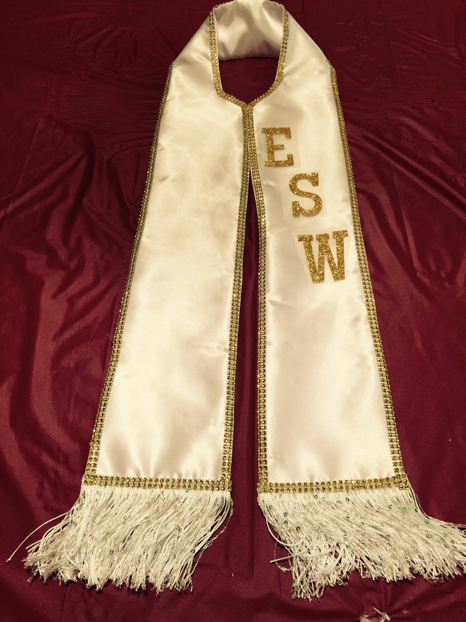 Reversible Red Sash Custom Fringe/rear Colors - Etsy