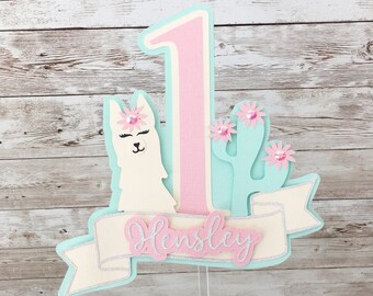 Llama Cake Topper, Cactus Birthday Cake Toppers, Birthday Cake, Smash ...