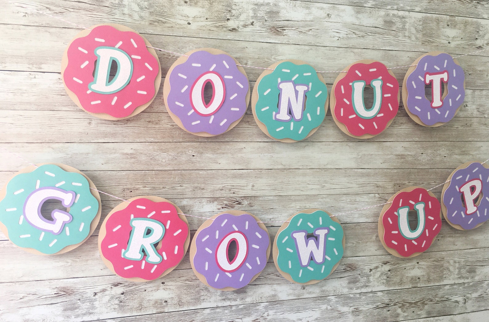 Donut Banner Donut Party Decor Donut Grow up Banner - Etsy