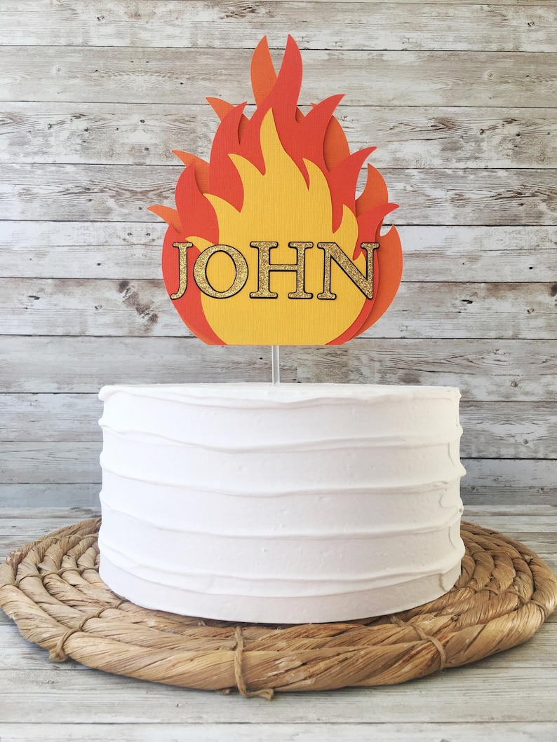 Firefighter Cake Topper, Fire Party Decor, Fireman Party, Camping Party ...