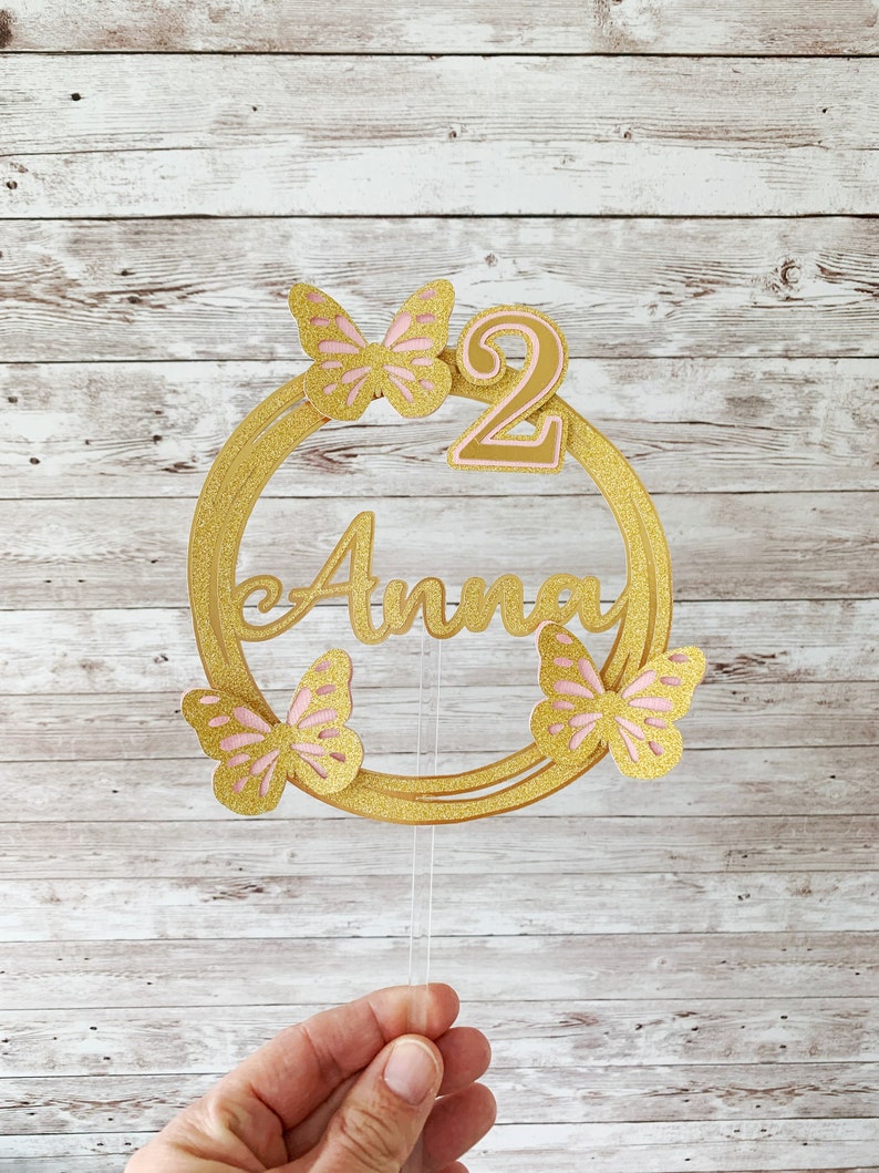 Personalized Butterfly Cake Topper, 1st Birthday Butterfly Cake Topper ...