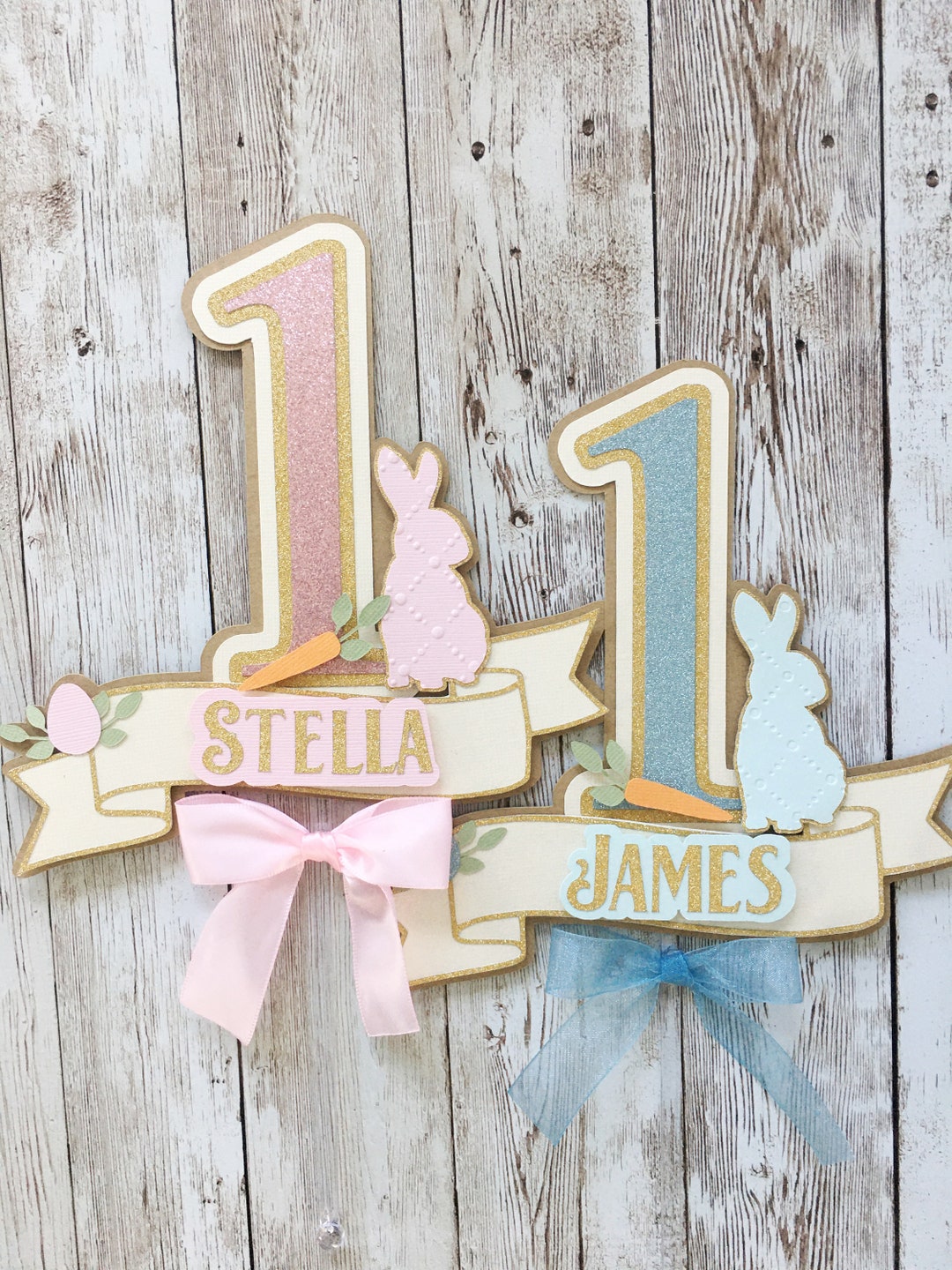Bunny Cake Topper, Easter Birthday Cake Topper, Vintage Rabbit Party ...