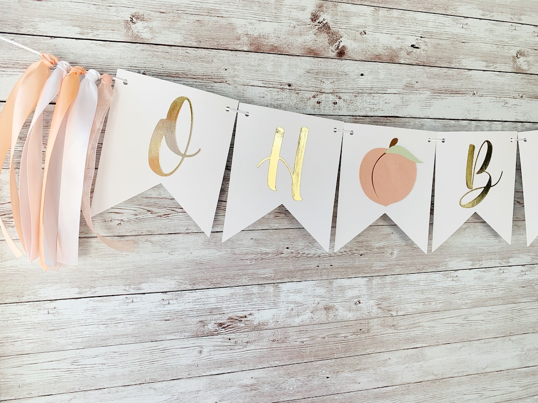 Peach Baby Shower Decor, One Sweet Peach Party Decorations, Sweet Peach ...