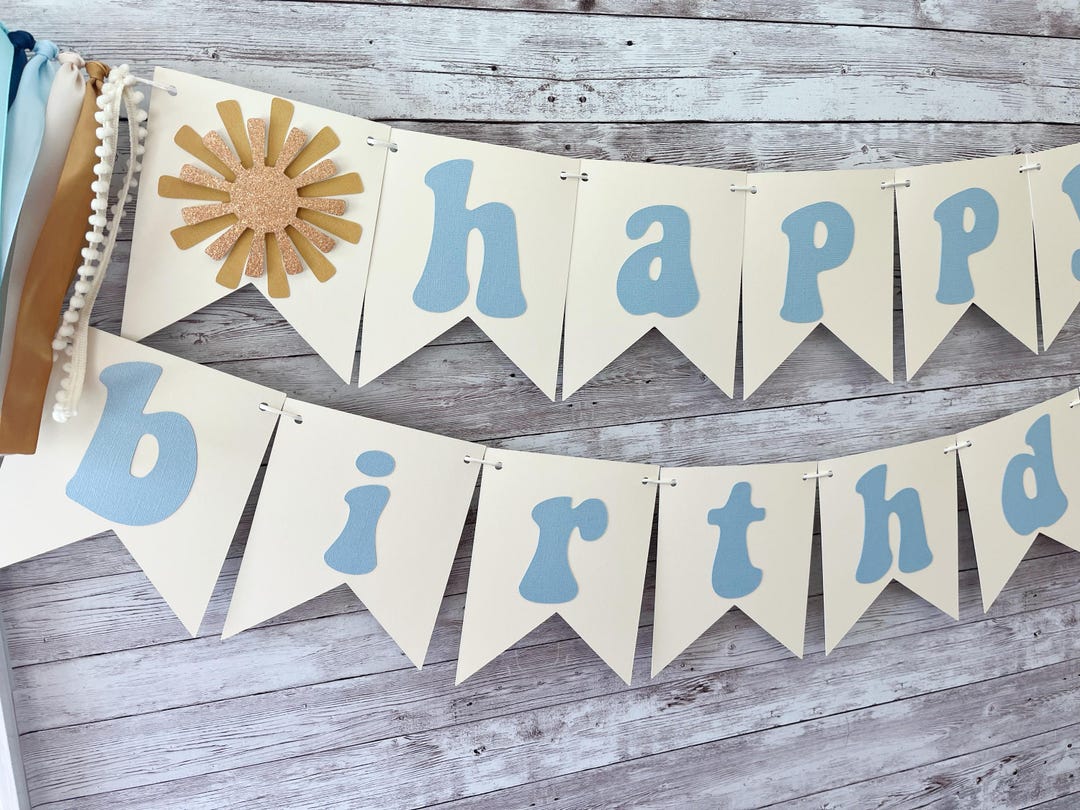 Boho Sun Party Decorations, First Trip Around the Sun, Sunshine Banner ...
