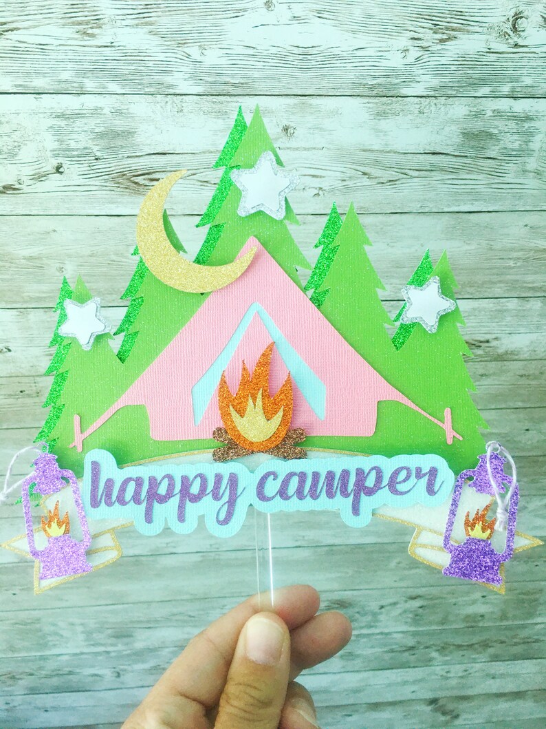 Camping Party Decorations Glamping Birthday Banner Happy | Etsy