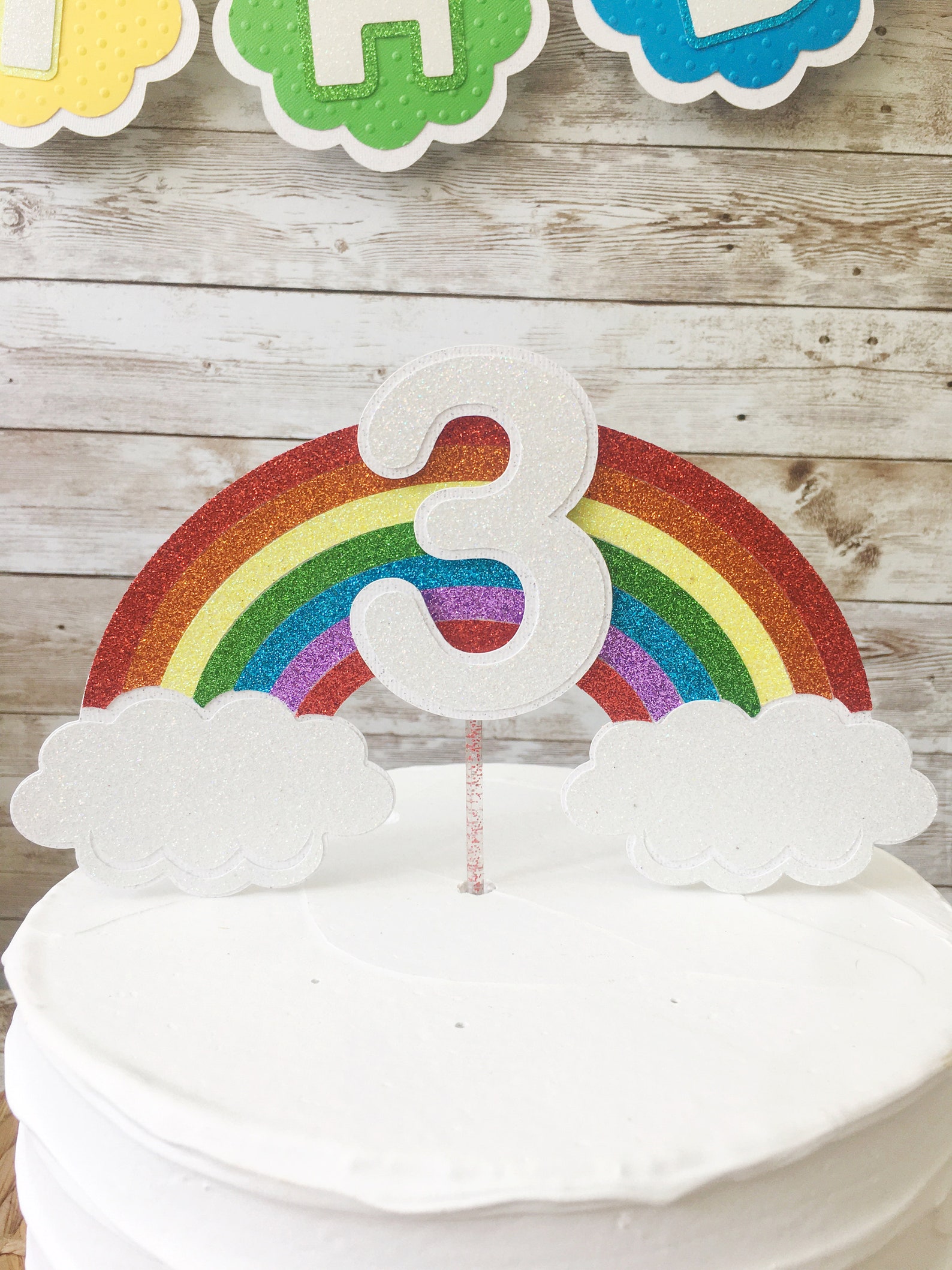Rainbow Cake Topper Rainbow Party Decorations Rainbow | Etsy