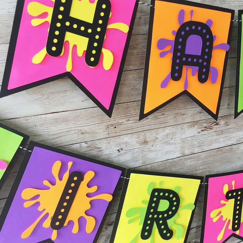 Neon Birthday Banner - Etsy